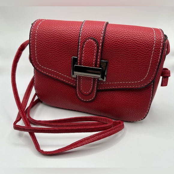 Bags | Nwt Red Crossbody Handbag Vegan Leather 6 Colors Available ...